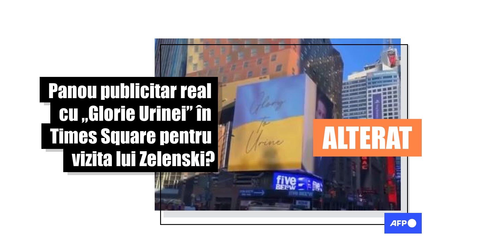 Imagini cu un panou publicitar fals din Times Square au circulat în timp ce Zelensky a vizitat ...